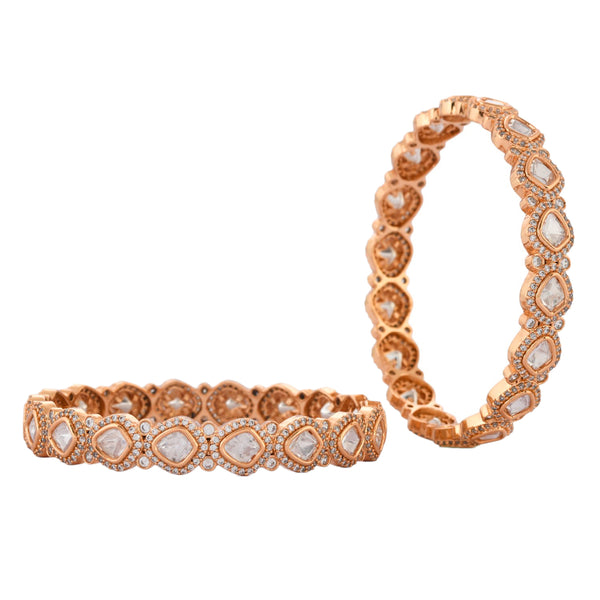 Sparkling Elegance Classic Kundan American Diamond Bangles – VOYLLA