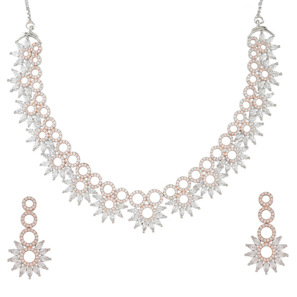 Sparkling Elegance Gleaming Beauty American Diamond Necklace Set – VOYLLA