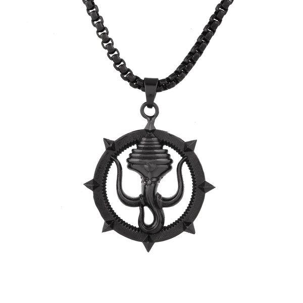Eclipse Stylish Bold Black Trishul Mens Pendant – VOYLLA