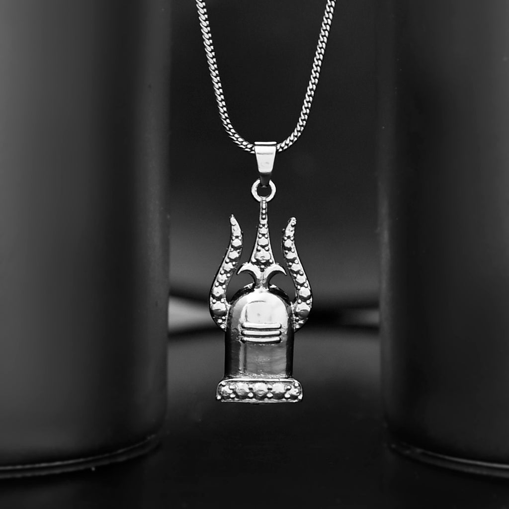 Eclipse Divine Trishul Shivling Black Mens Pendant – VOYLLA