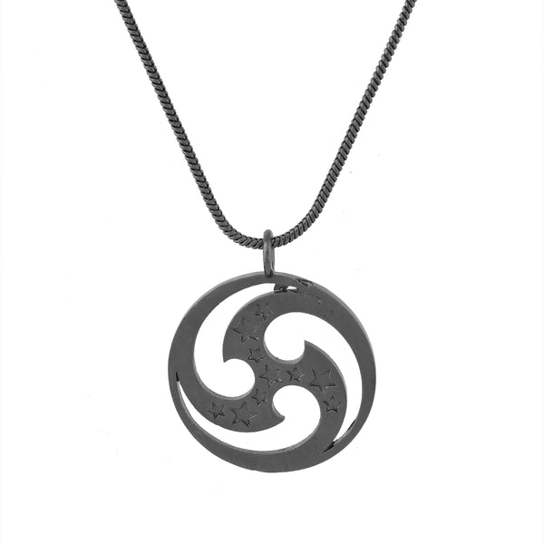 Eclipse Cosmic Swirl Star Black Men’s Pendant – VOYLLA