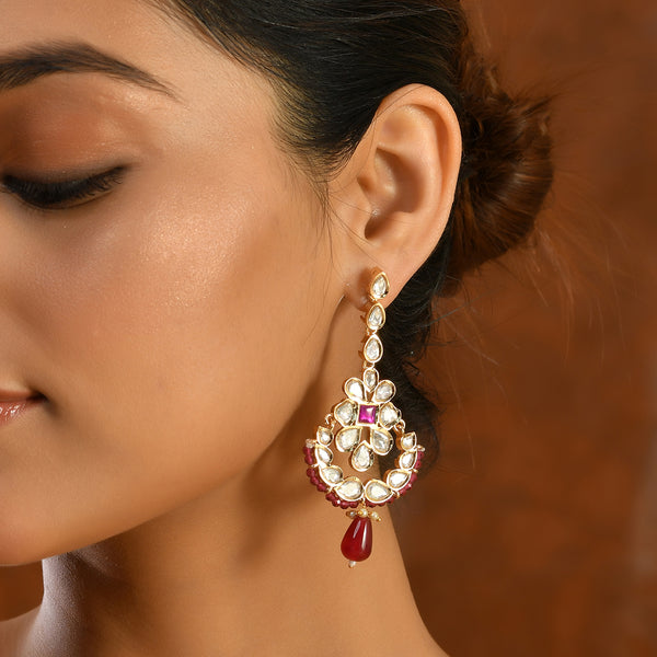 Kundan Elegance Ghoomar Dangler Earrings – VOYLLA