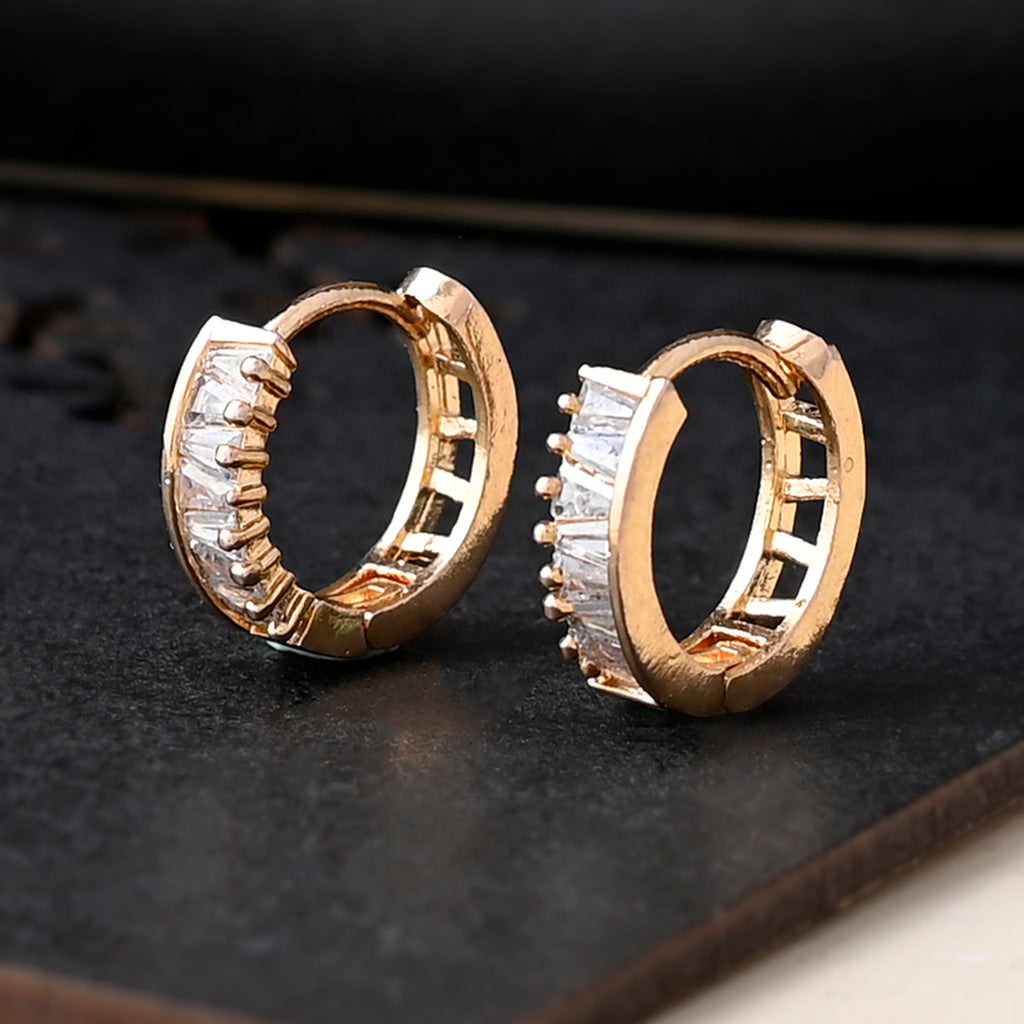 Sparkling Elegance Cluster Setting White Cz Half-Hoop Earrings – VOYLLA