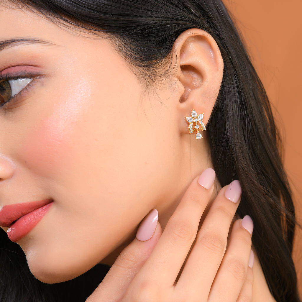 Sparkling Elegance Radiant Timeless American Diamond Studs Earrings ...