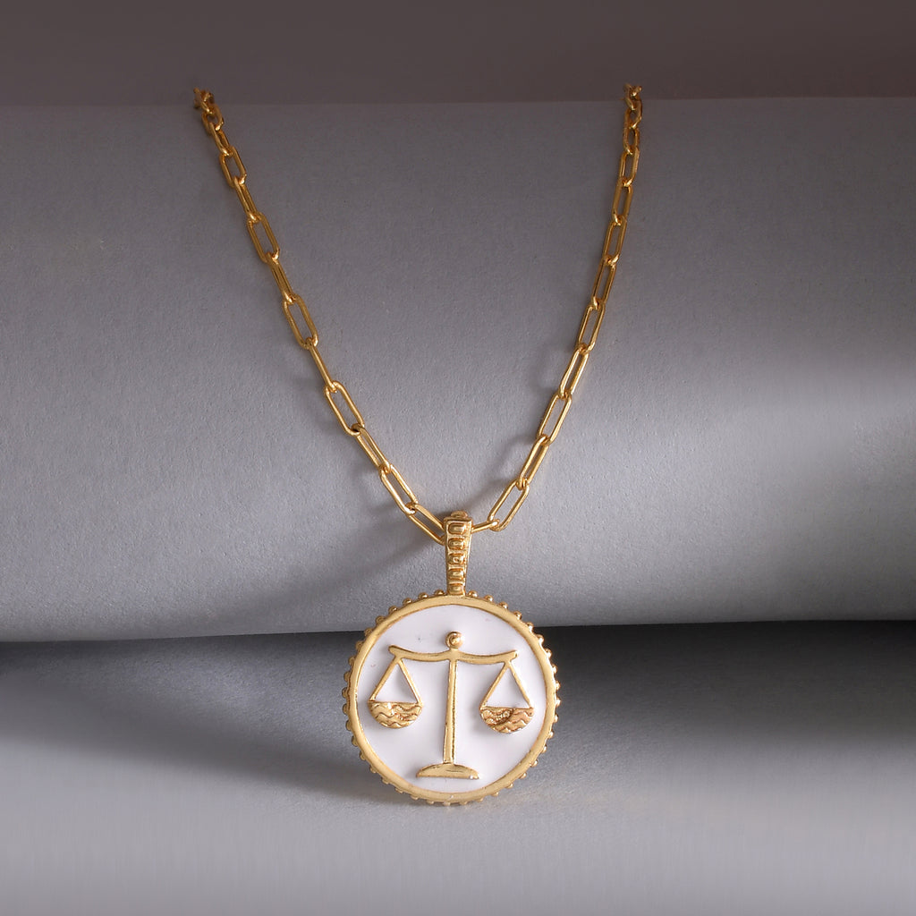 Zodiac Libra And Evil Eye Reversible Pendant – VOYLLA