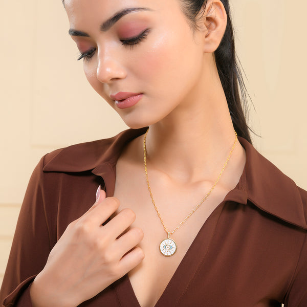 Zodiac Libra And Evil Eye Reversible Pendant – VOYLLA