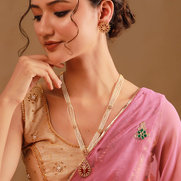 Gota Patti Surya Moti Haar Necklace Set – VOYLLA