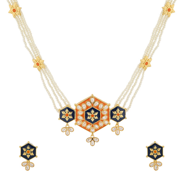 Gota Patti Shahi Jharokha Haar Necklace Set – VOYLLA