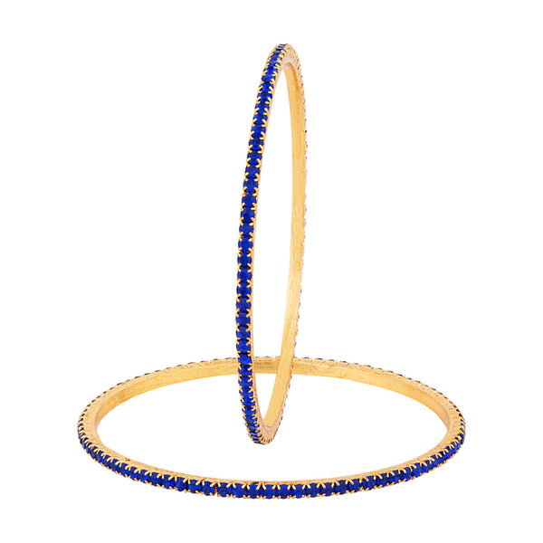 Blue CZ Gems Brass Bangles – VOYLLA