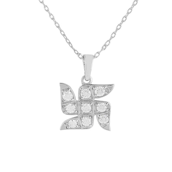 925 Sterling Silver Swastik Pendant with Chain – VOYLLA