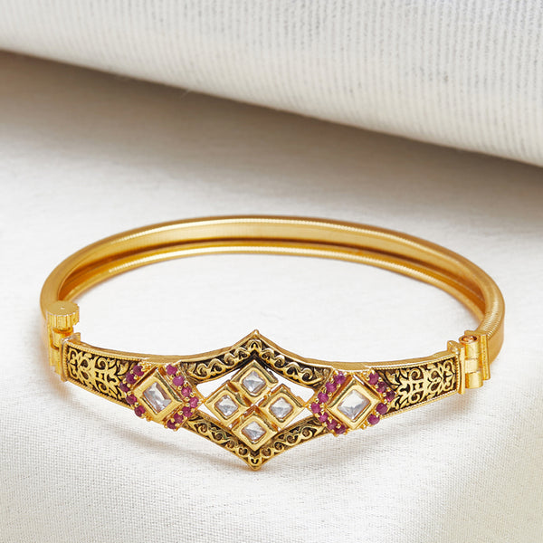 Sparkling Elegance Gold Finish Bangle – VOYLLA