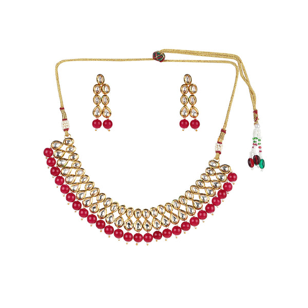 Handcrafted Kundan Elegance Gold Plated Necklace Set | Voylla – VOYLLA
