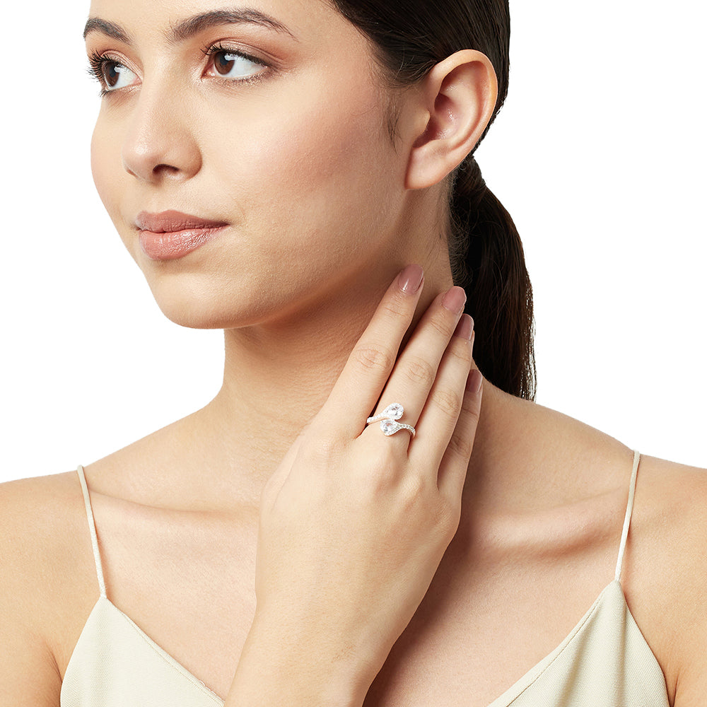 Dainty Pear Shaped Solitaires 925 Sterling Silver Ring – VOYLLA