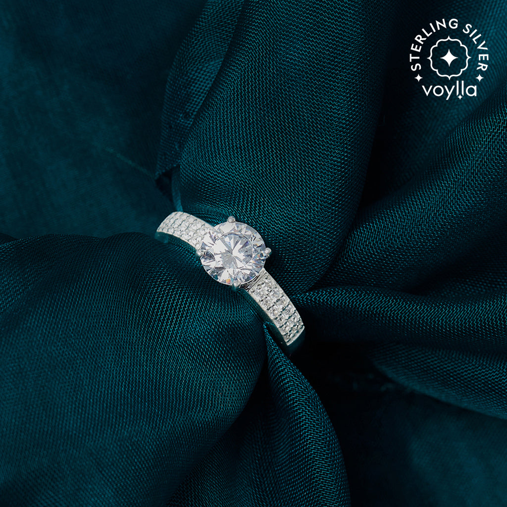 925 Sterling Silver CZ Studded Ring – VOYLLA
