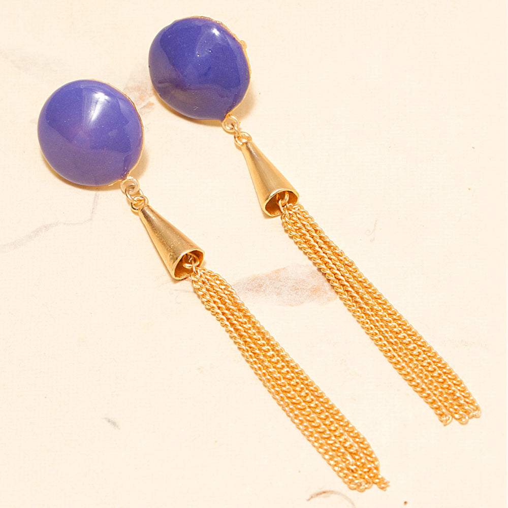 Blue Golden Chain Danglers – VOYLLA