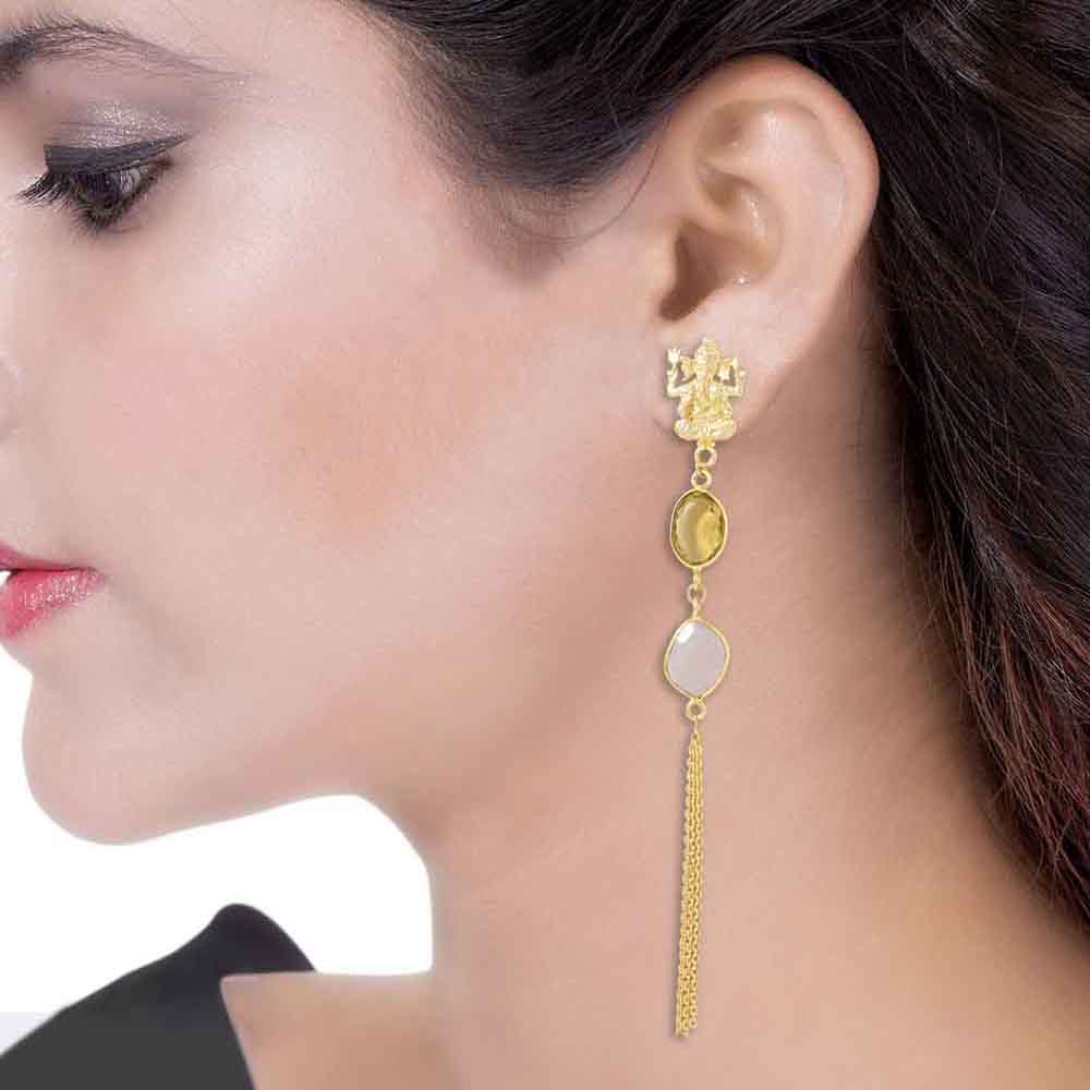 Unique Golden Dangler Earrings – VOYLLA