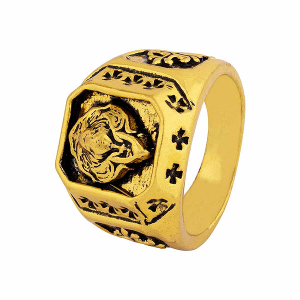 Devil Collection Lion Head Embossed Ring – VOYLLA