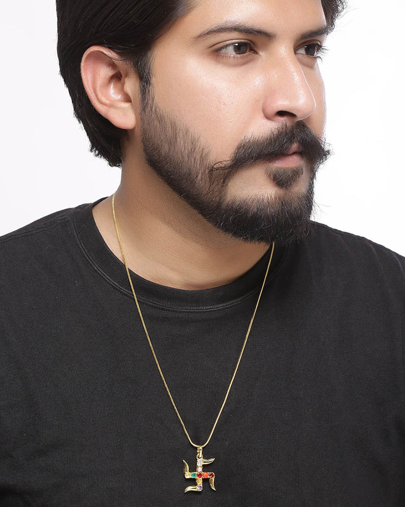 Navratan Extension Swastik Pendant – VOYLLA