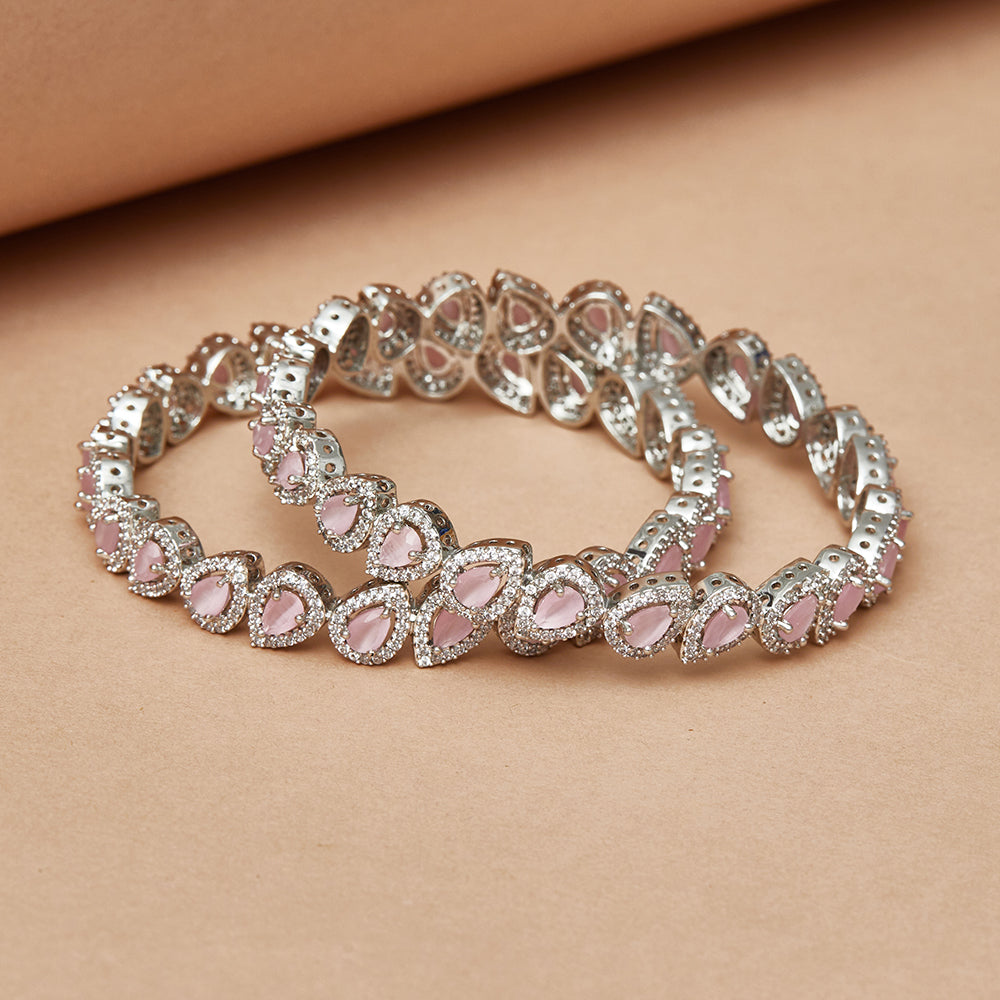 CZ Elegance Shiny Stones Studded Designer Bangles – VOYLLA