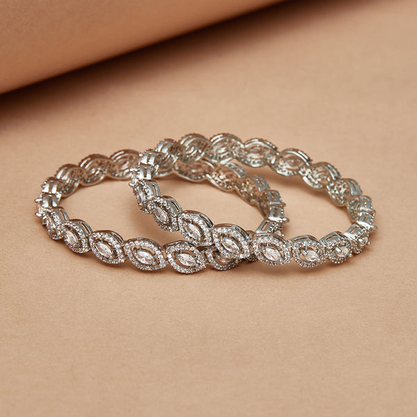 CZ Elegance Shiny Stones Studded Designer Bangles – VOYLLA