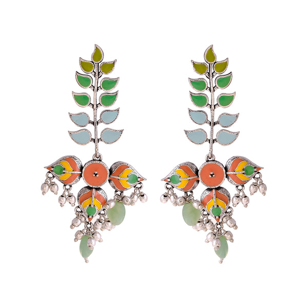 Bagh E Fiza Colourful Enamel Embellished Earrings – VOYLLA