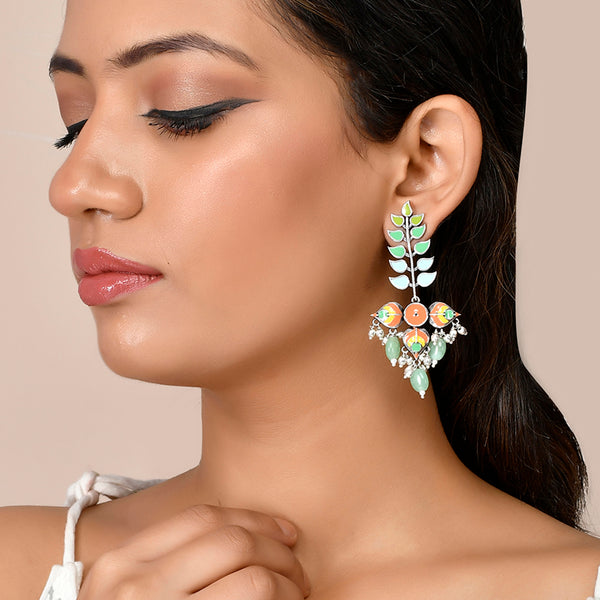 Bagh E Fiza Colourful Enamel Embellished Earrings – VOYLLA
