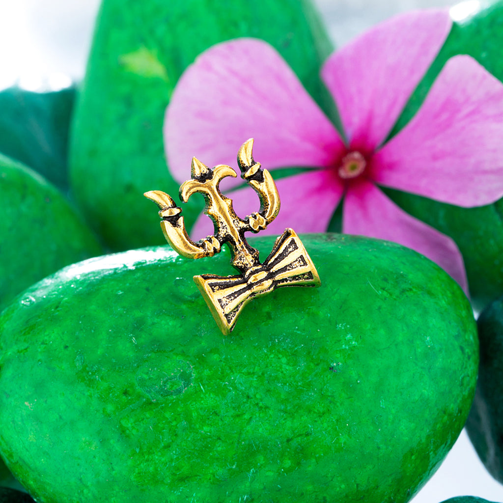 Religious Studs Trishul and Damru Motif Earring – VOYLLA