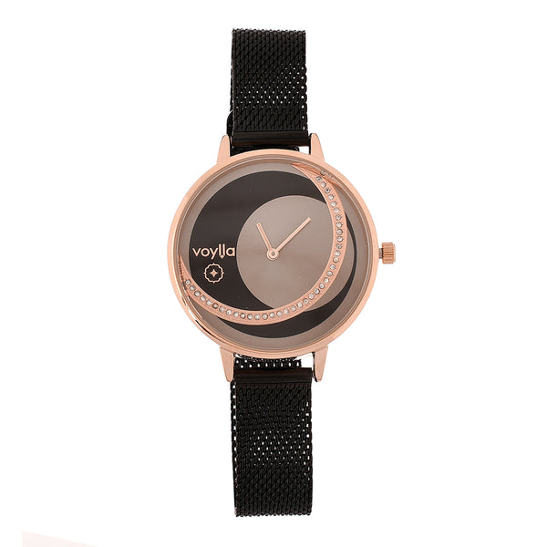 Voylla Black and Grey Dial Studded Watch – VOYLLA