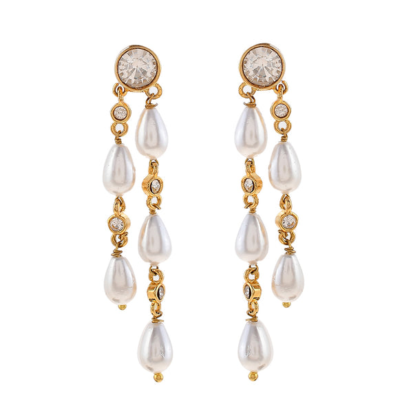 Lydia Pearl Drop Long Earrings – VOYLLA
