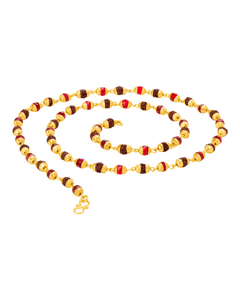 Gold Plated Chain Graced with Rudraksha Beads – VOYLLA