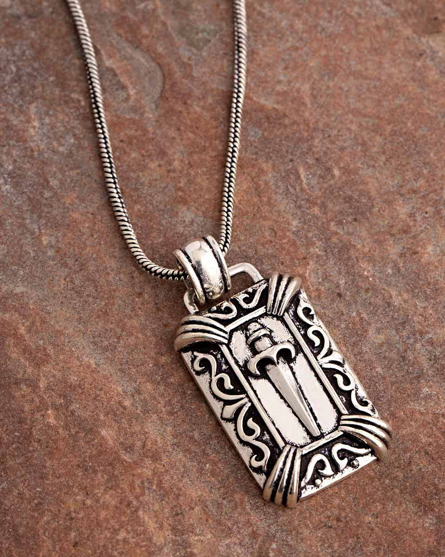 silver tone pendant with yellow and black thread strings – VOYLLA